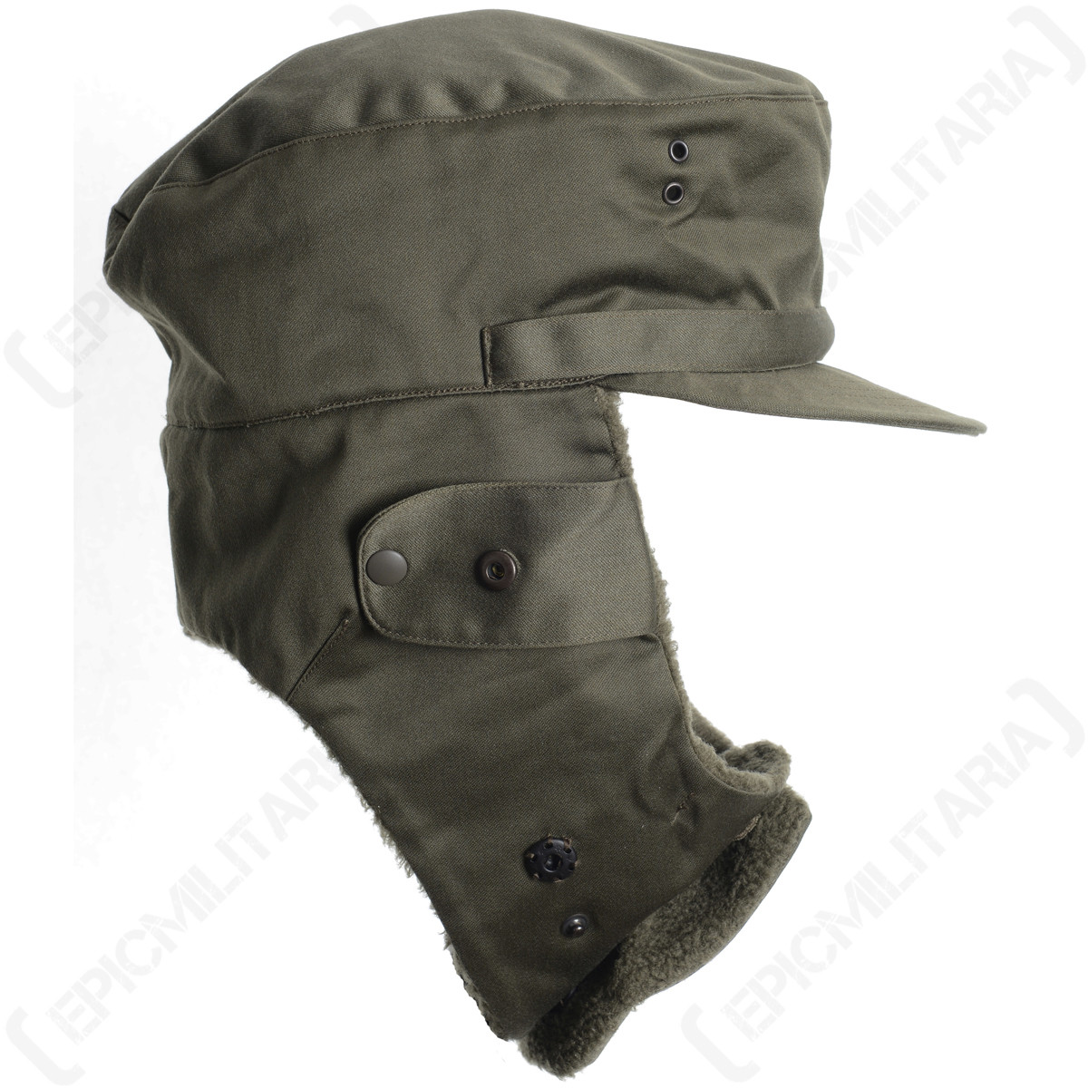 Original Austrian Winter Hat - Army Surplus Cap Quilted Fleece Lined ...