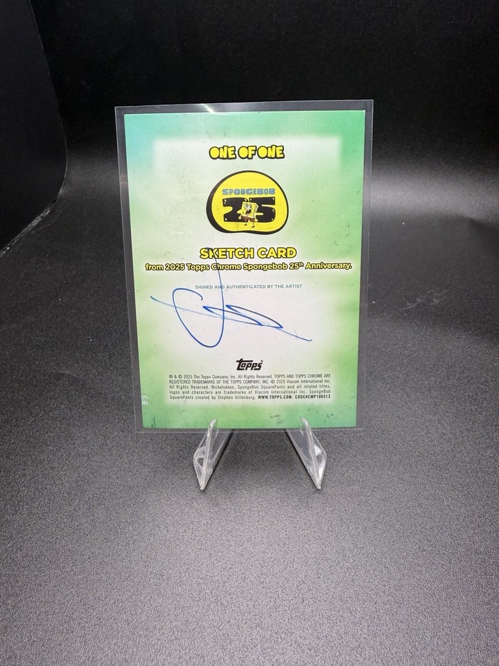 2025 Topps Chrome SpongeBob Sketch Card Patrick Star Autograph 1/1 ...
