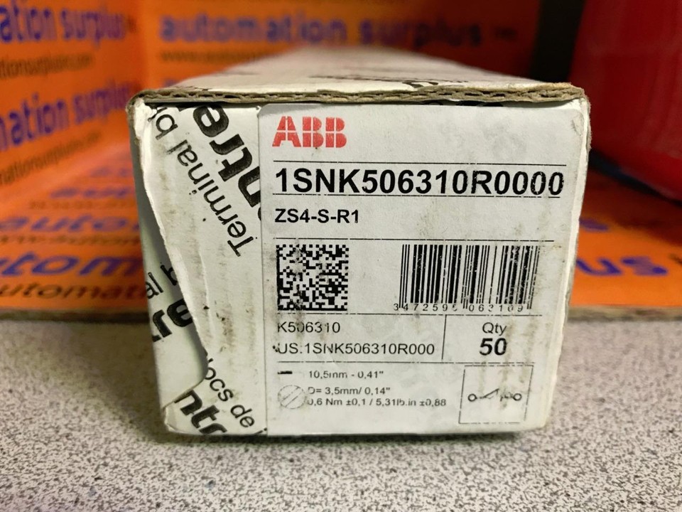 BOX OF 48 pcs ABB 1SNK506310R0000 ZS4-S-R1 TERMINAL BLOCKS NEW!! | eBay