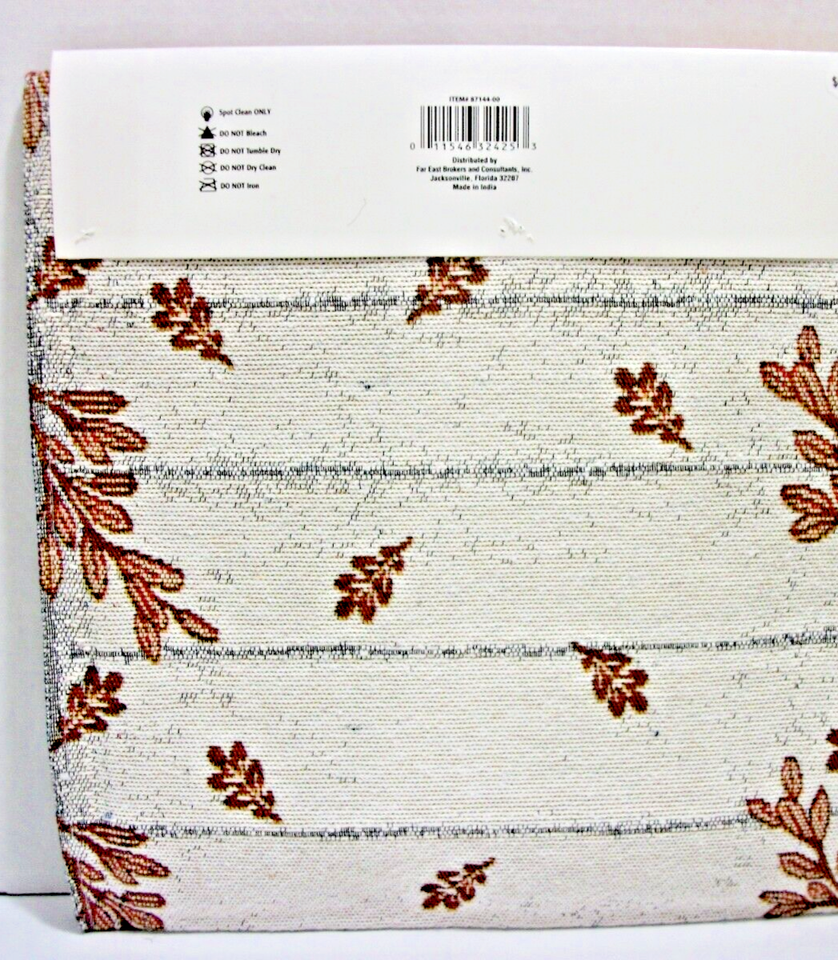 13" x 54" Autumn "HARVEST" Tapestry Table Runner Fall Leaves ...
