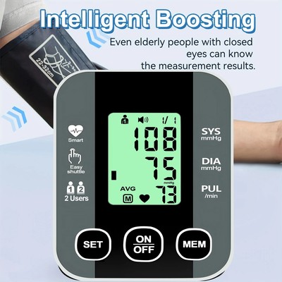 Digital Blood Pressure Monitor Upper Arm Automatic BP Machine Heart ...