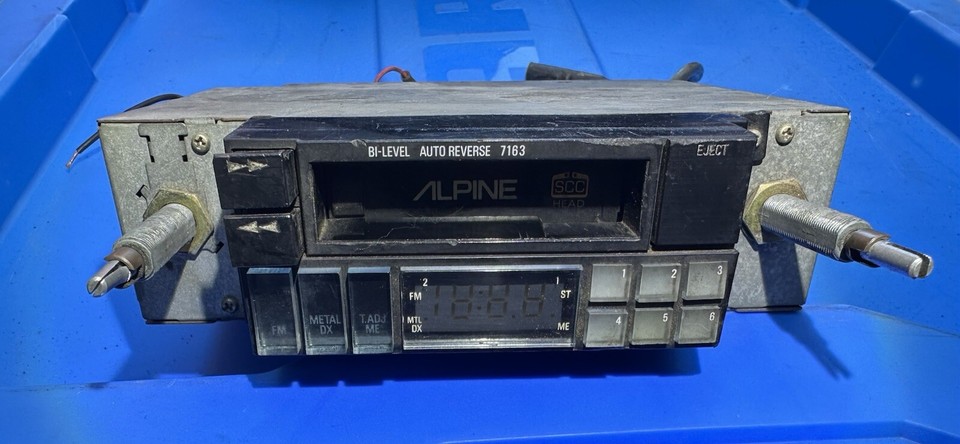 Vintage Alpine AM FM radio head unit Cassette player digital 7163 Parts ...