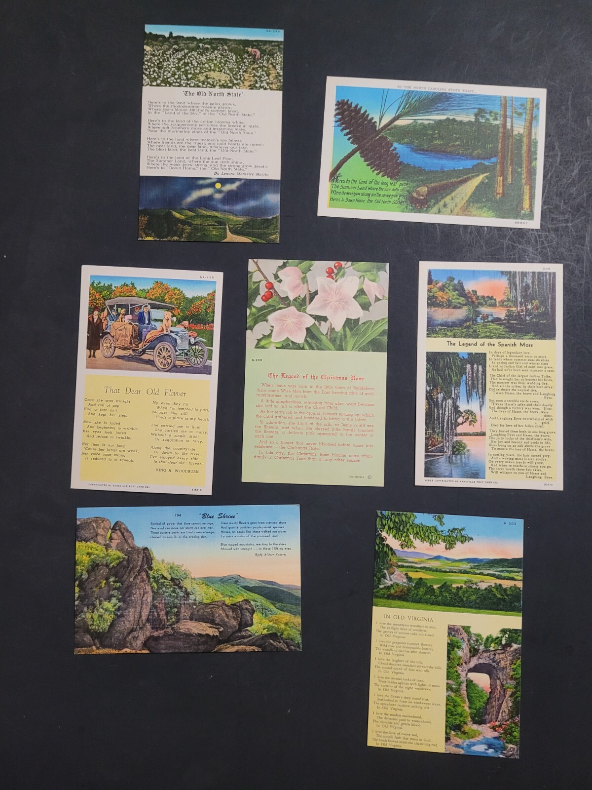 (7) Vintage Linen Postcards Poetry A3 | eBay