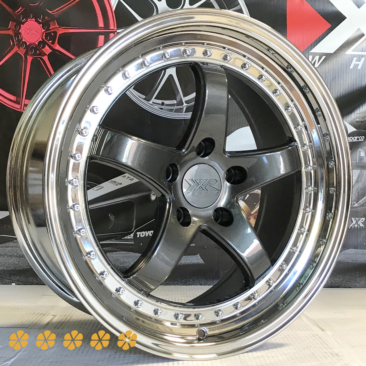 XXR 565 18x8.5 +35 Graphite Platinum Lip Rims Wheels 5x114.3 18 Honda ...