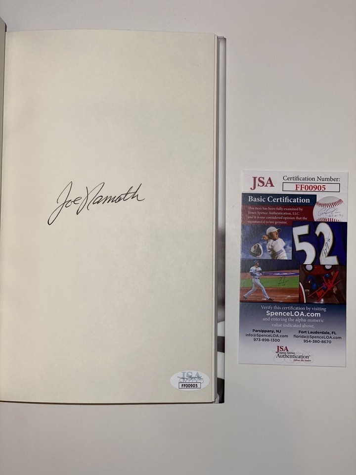 Autographed JOE NAMATH Book All The Way My Life in Four Quarters HOF ...