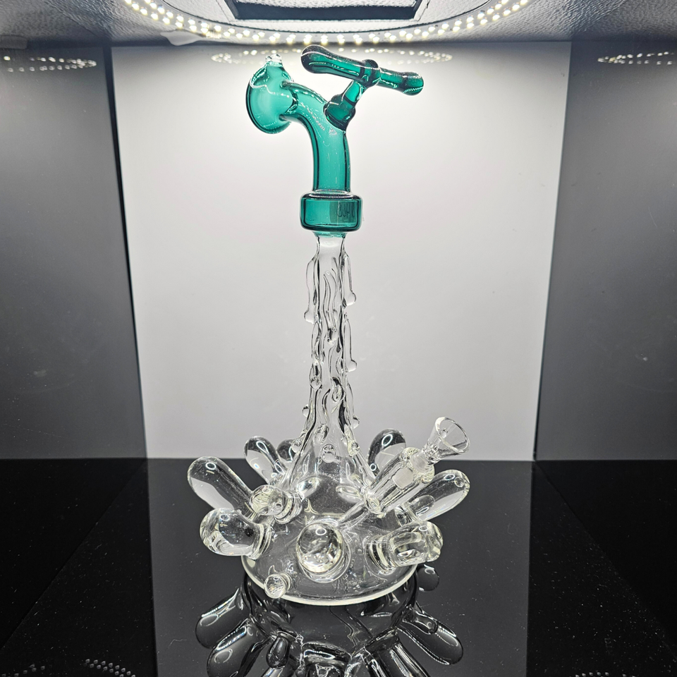 Greg Schlesinger Handmade USA Glass Water Pipe 11" Faucet Design Art ...