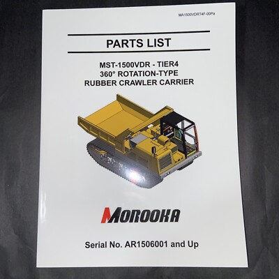 Morooka MST-1500VDR Parts List Manual R5e | eBay