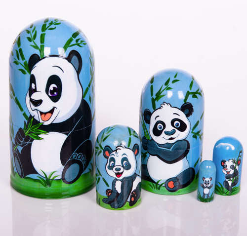 Panda Nesting Dolls 4" Kids Room Decor, Kids Gift, Wooden toys ...