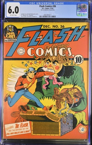 Flash Comics 36 CGC 6.0 FN OW PGS 1942 1st Ragdoll | eBay