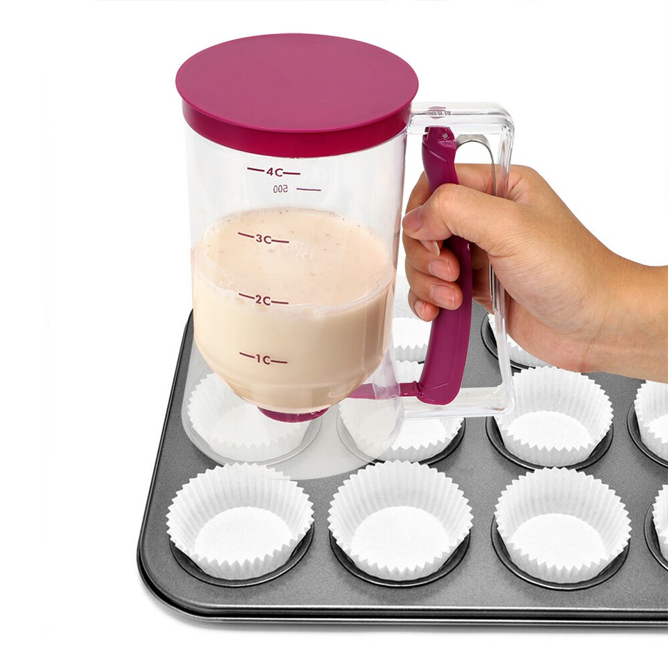 900ML Pancake Baking Batter Dispenser Measuring Cup Muffin Cream ...
