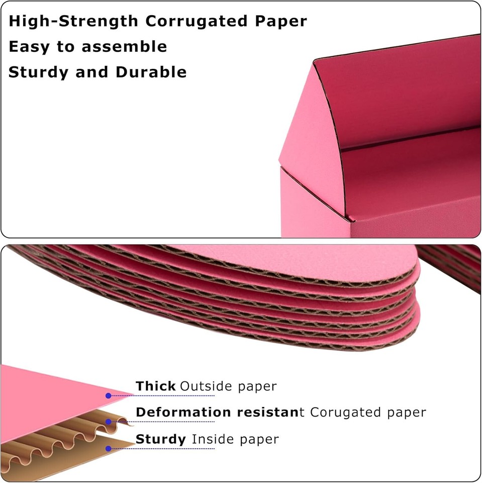 Pink/Black Shipping Boxes 25 Pack Small Cardboard Corrugated Mailer ...