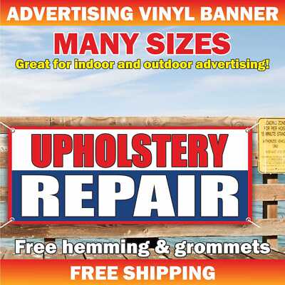 UPHOLSTERY REPAIR SERVICE Advertising Banner Vinyl Mesh Sign Flag ...