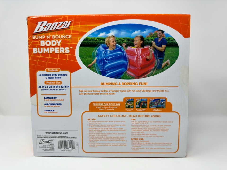 BANZAI BUMP N' BOUNCE BODY BUMPERS™ Inflatable 2 Sets Red & Blue ...