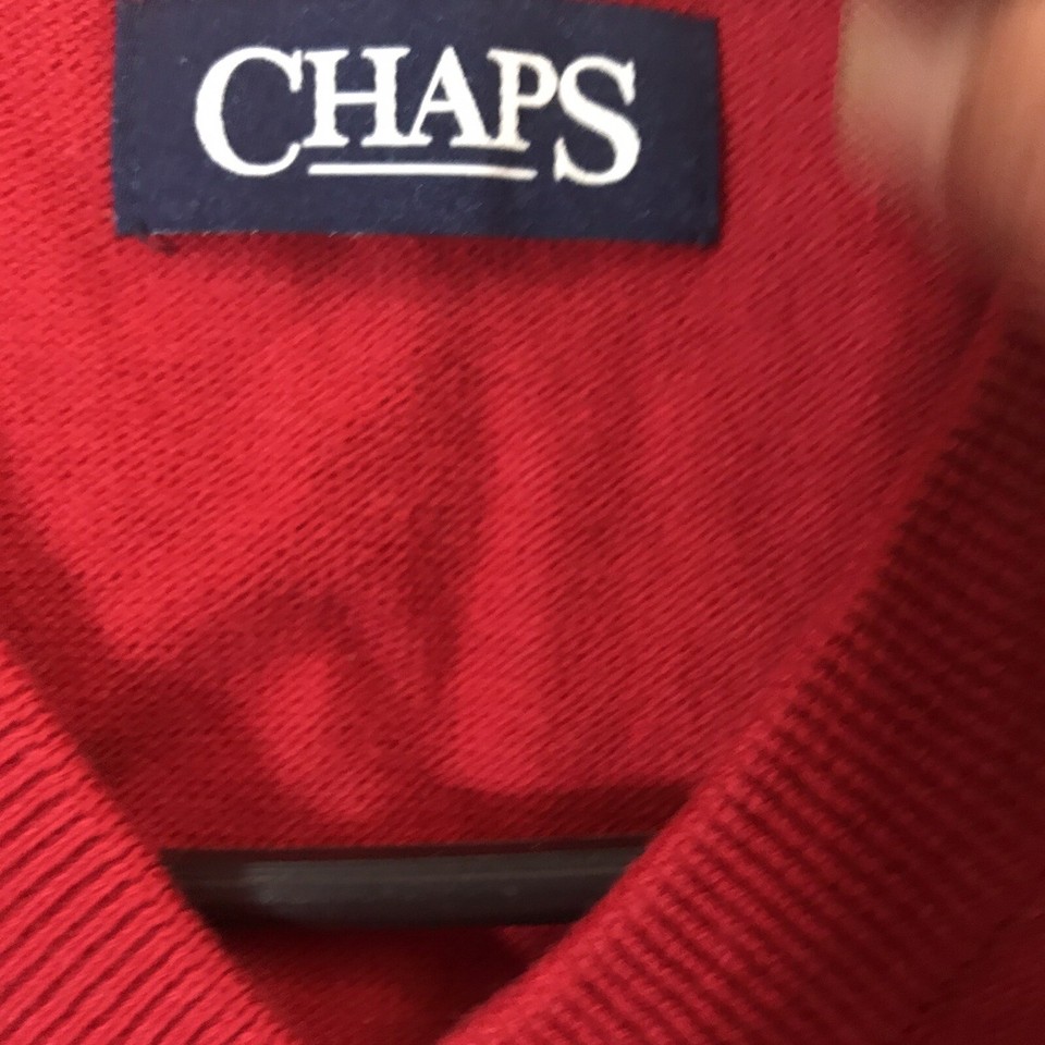 Chaps Red 100% Cotton Sweater Vest Mens Size M New | eBay