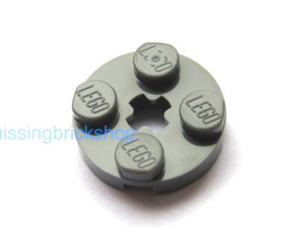 Lego x15 Plate, Round 2 x 2 with Axle Hole, DARK BLUISH GREY 4032 NEW ...