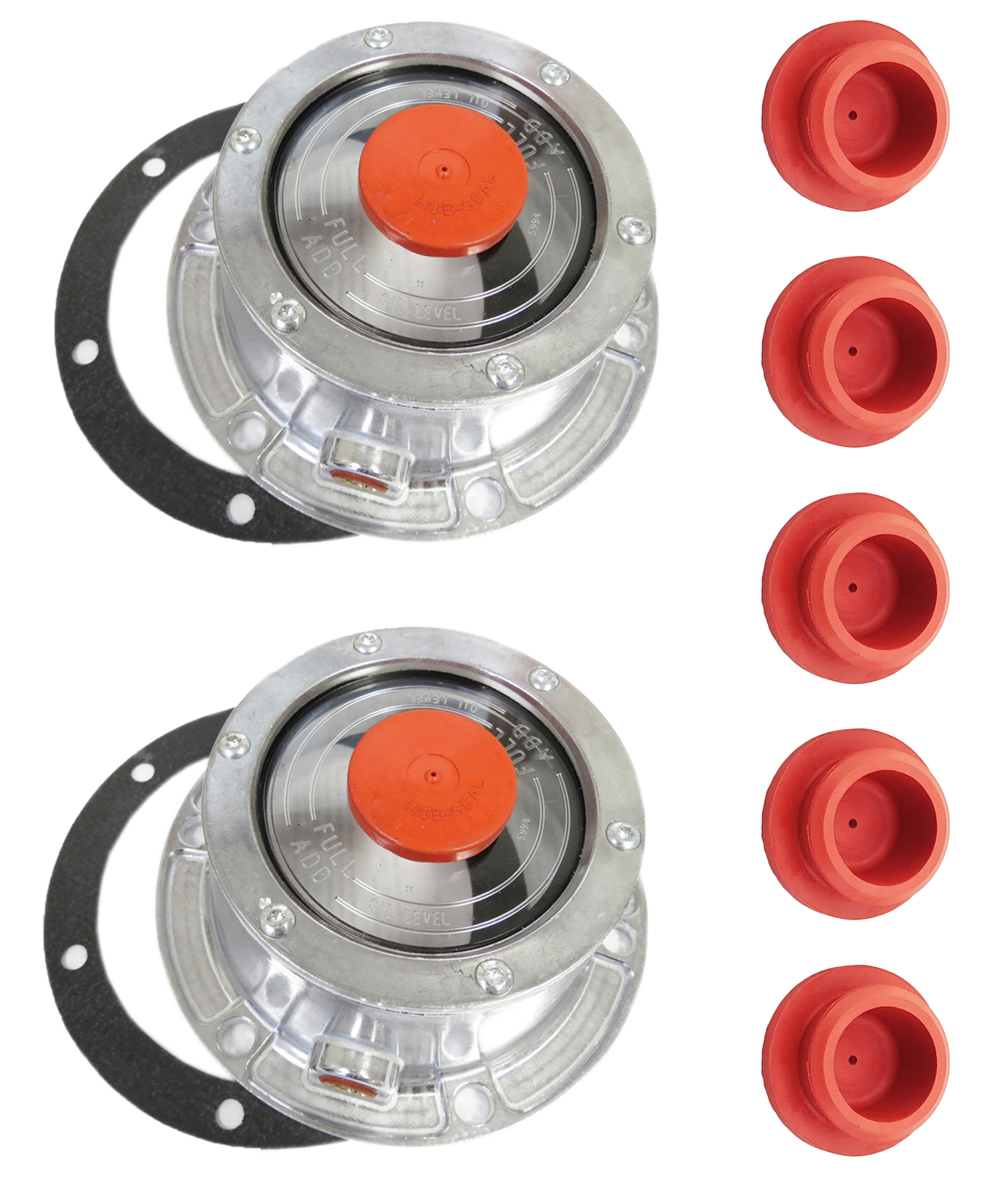 2 of Trailer Hub Cap w/ Hub Cap Rubber Plug 1-1/8" Replaces Stemco 343 ...