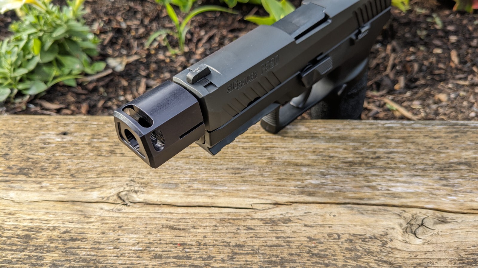 9mm Muzzle Brake Compensator for Sig Sauer P320 1/2x28 threads Black ...