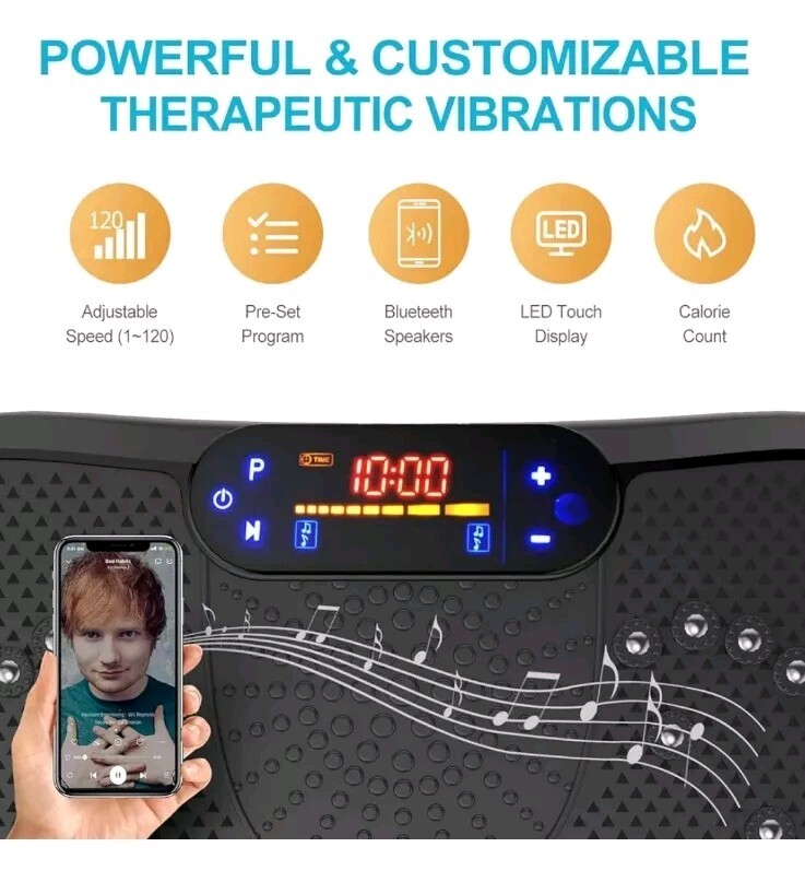 AXV FR-78 Bluetooth Vibration Plate Exercise Machine Massager Platform ...