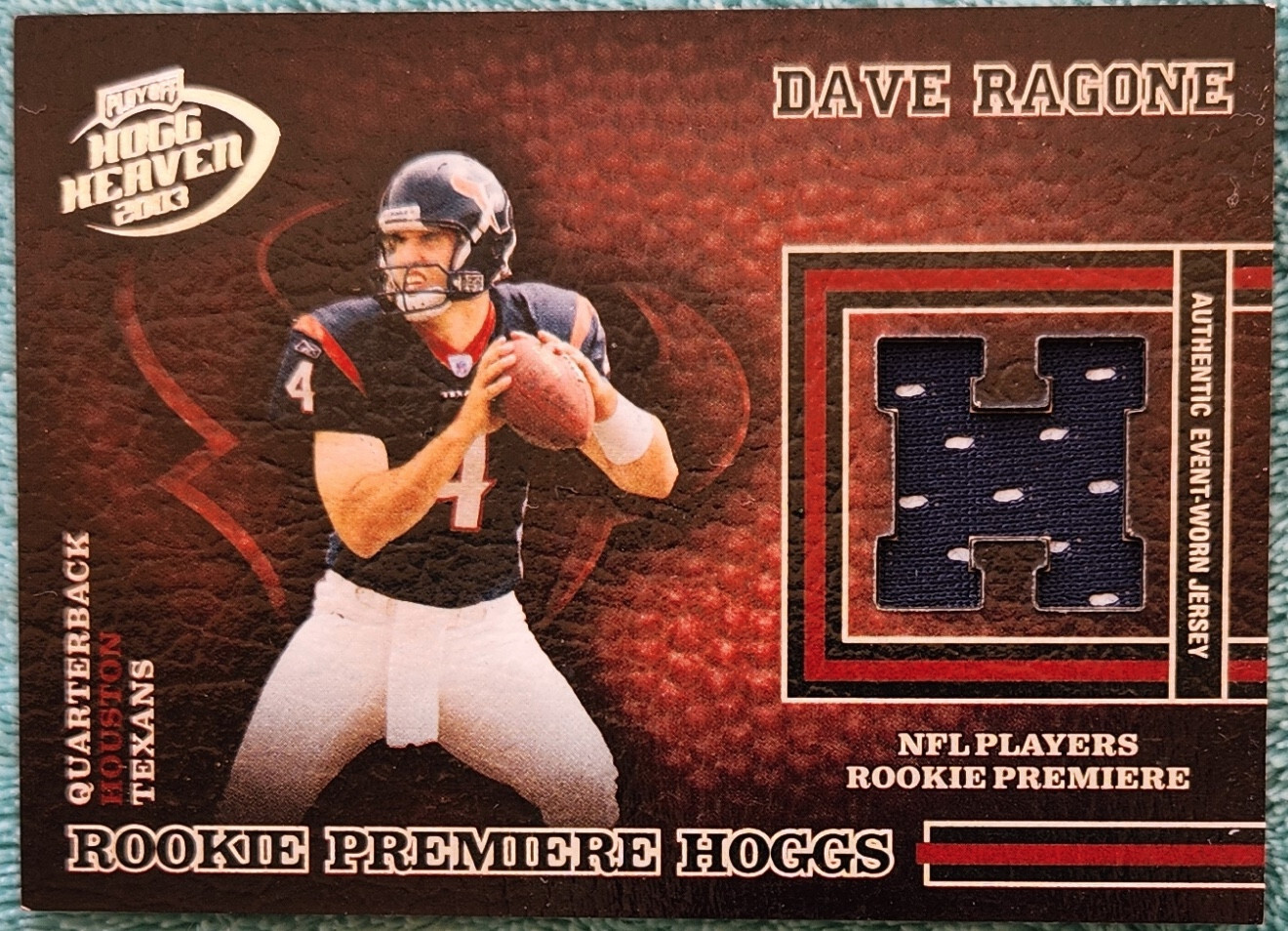 Dave Ragone 2003 Playoff Hogg Heaven Player Worn Rookie Jersey Card ...