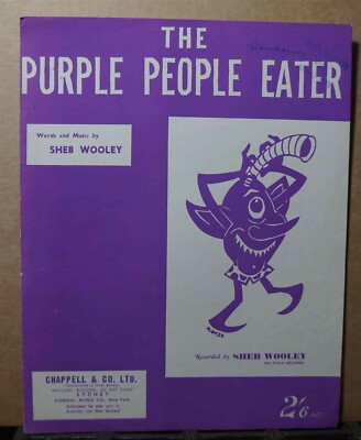 SHEB WOOLEY Sheet Music THE PURPLE PEOPLE EATER 1958 | eBay Australia