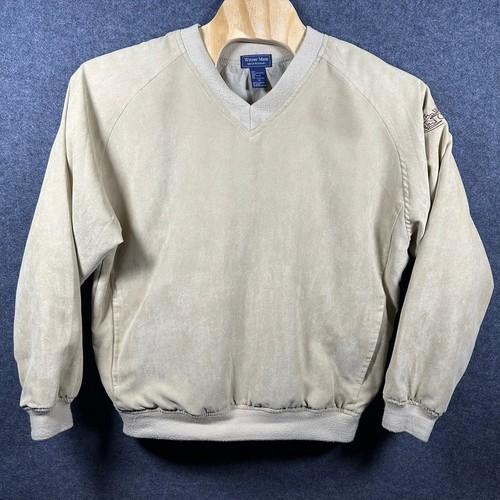 Winner Mate Mens V Neck Pullover Jacket Size Medium Tan Golf Water ...