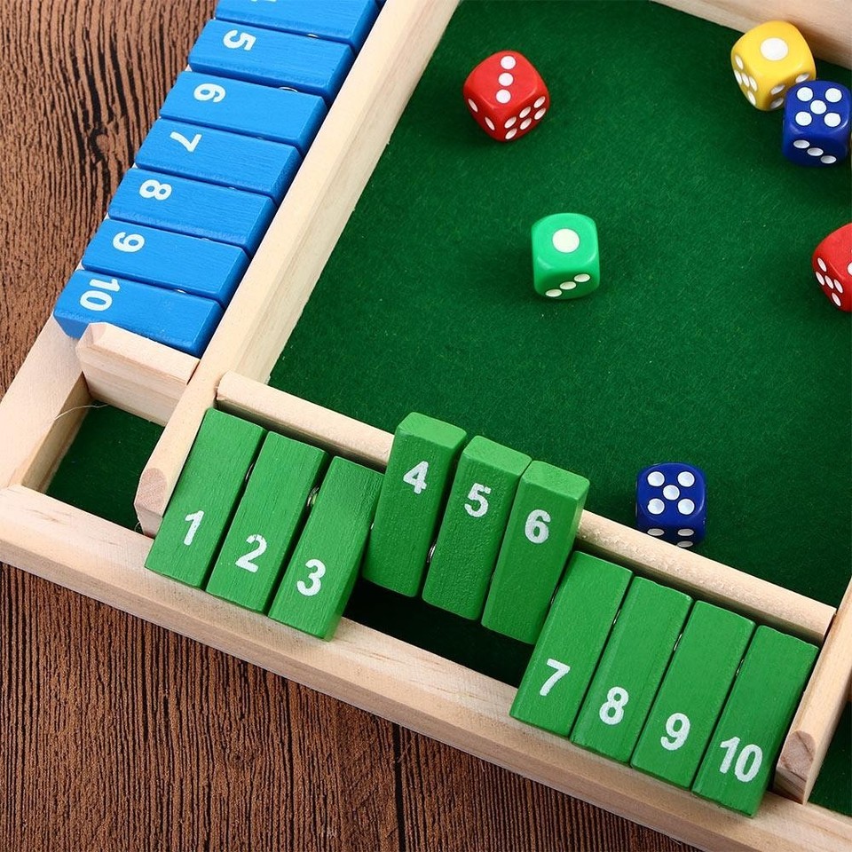 Wooden Shut The Box Dice Game 2-4 Players Math Board Game for Family ...