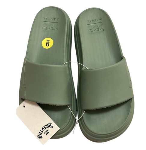 Billabong Women Size 9 Green Platform Cushion Slides Sandal Comfort ...