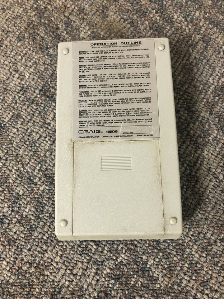 Vintage Craig 4506 Calculator | eBay