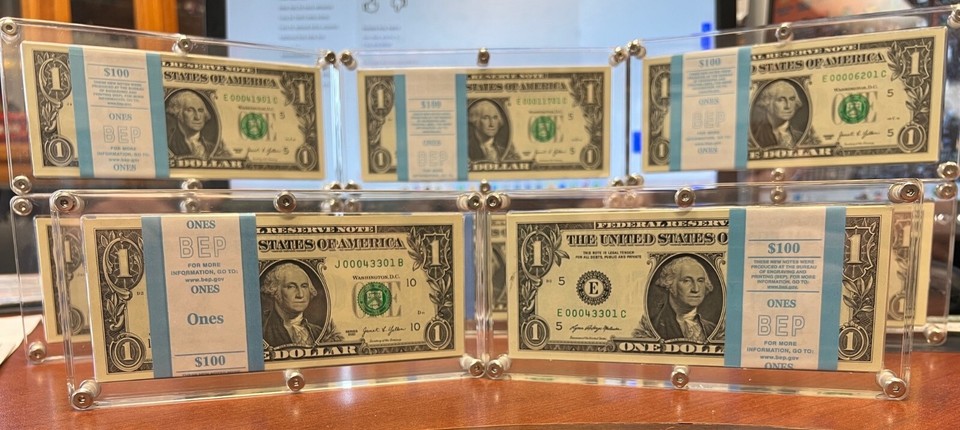 Acrylic Currency Display Case BEP 100 Pack Bank Note Dollar Frame Money ...