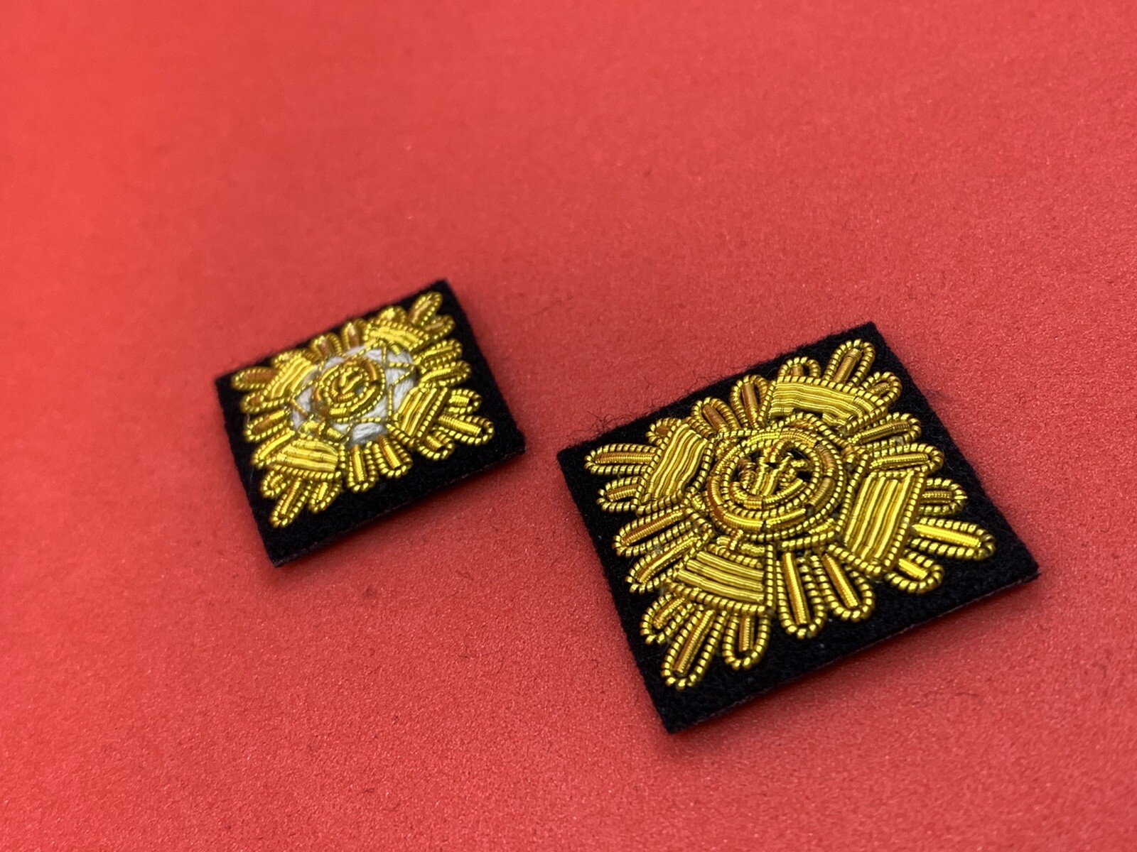 Epaulettes Shoulder Rank Gold Pips Hand Embroidered Bullion Wire Bath ...