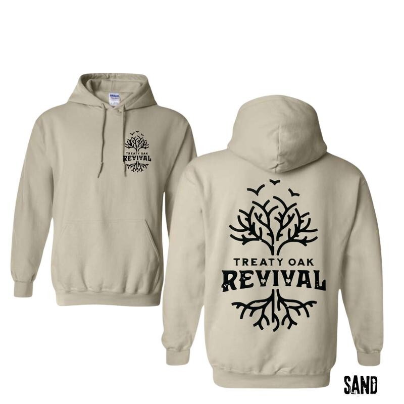 Treaty Oak Revival Hoodie Stylized Oak Tree Design, Casual Long Sleeve ...