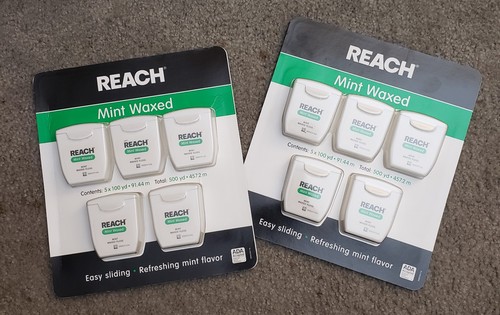 (10) Johnson & Johnson Reach Mint Waxed Dental Floss. FAST SHIPPING ‼ ...