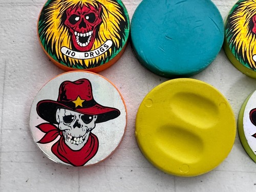 Vtg Plastic POG Slammers 90s Holographic Skull Cowboy Lion No Drugs Lot ...