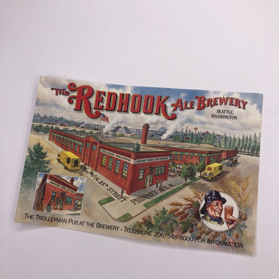 4x6 Vintage Postcard THE REDHOOK ALE BREWERY & Trolleyman Pub Seattle ...