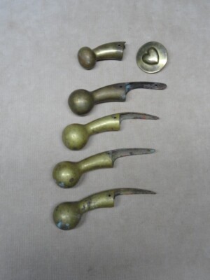 Lot of 4 Horse Hames Brass Ball Knob Walking Stick Vintage Antique ...