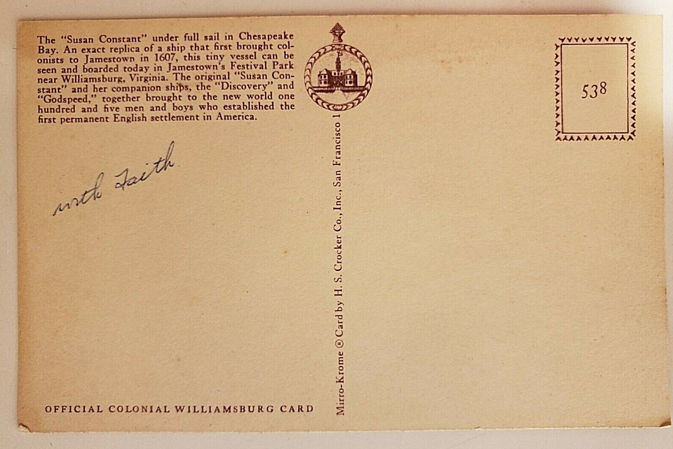 Susan Constant in Chesapeake Bay Official Colonial Williamsburg VA ...