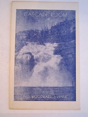 1961 CASCADE ROOM RESTAURANT MENU - 7" X 11" CLOSED MENU - TUB BN-14 | eBay