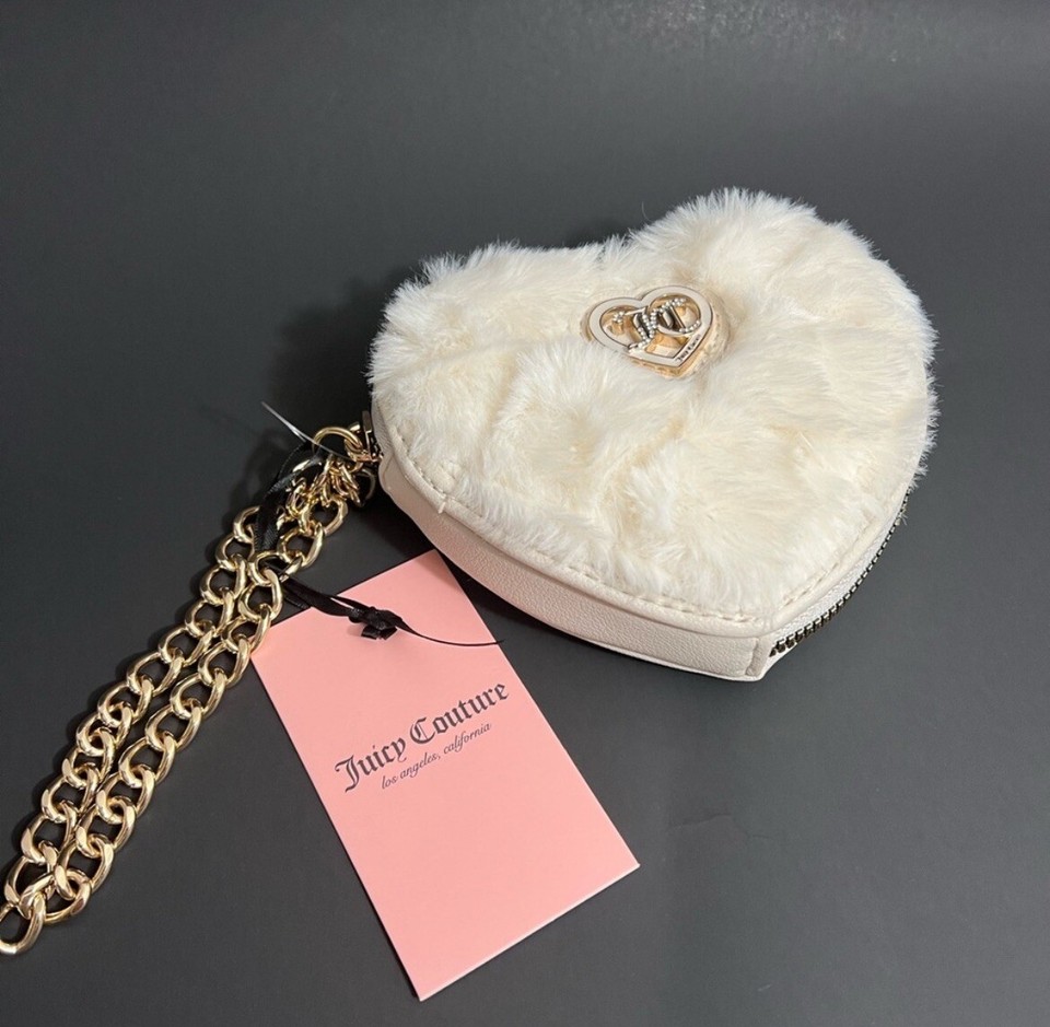 Juicy Couture Purse Get Cozy Heart Zip Around Wallet NWT Fluffy ...