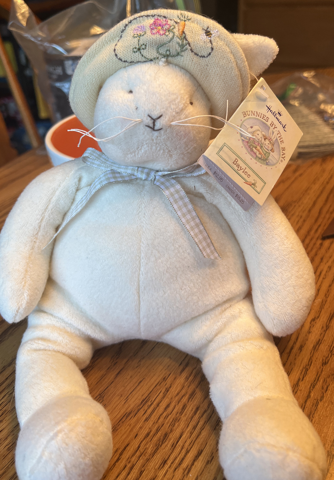 Hallmark Bunnies by the Bay Baylee Cream Rabbit Embroidered Hat with ...