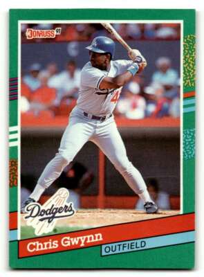 1991 Donruss #598 Chris Gwynn Los Angeles Dodgers Baseball Cards EX/ ID ...