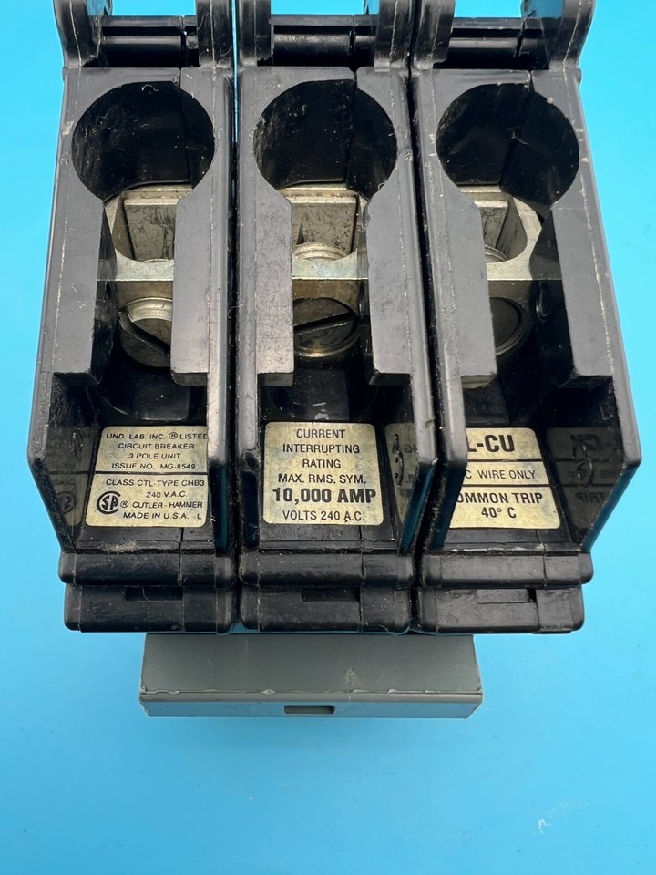Cutler Hammer CHB3100 Circuit Breaker 100 Amp 3 Pole Type CHB Eaton ...