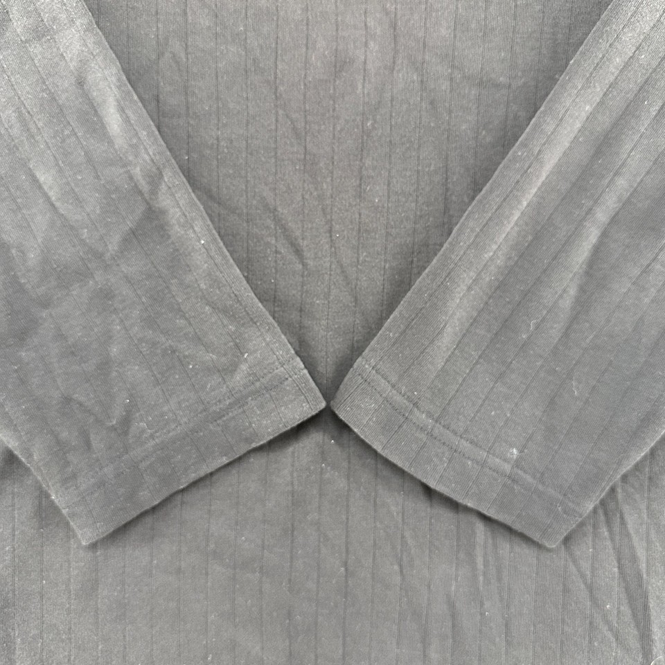 VINTAGE George Shirt Mens Small Black Long Sleeve Thermal Ribbed ...