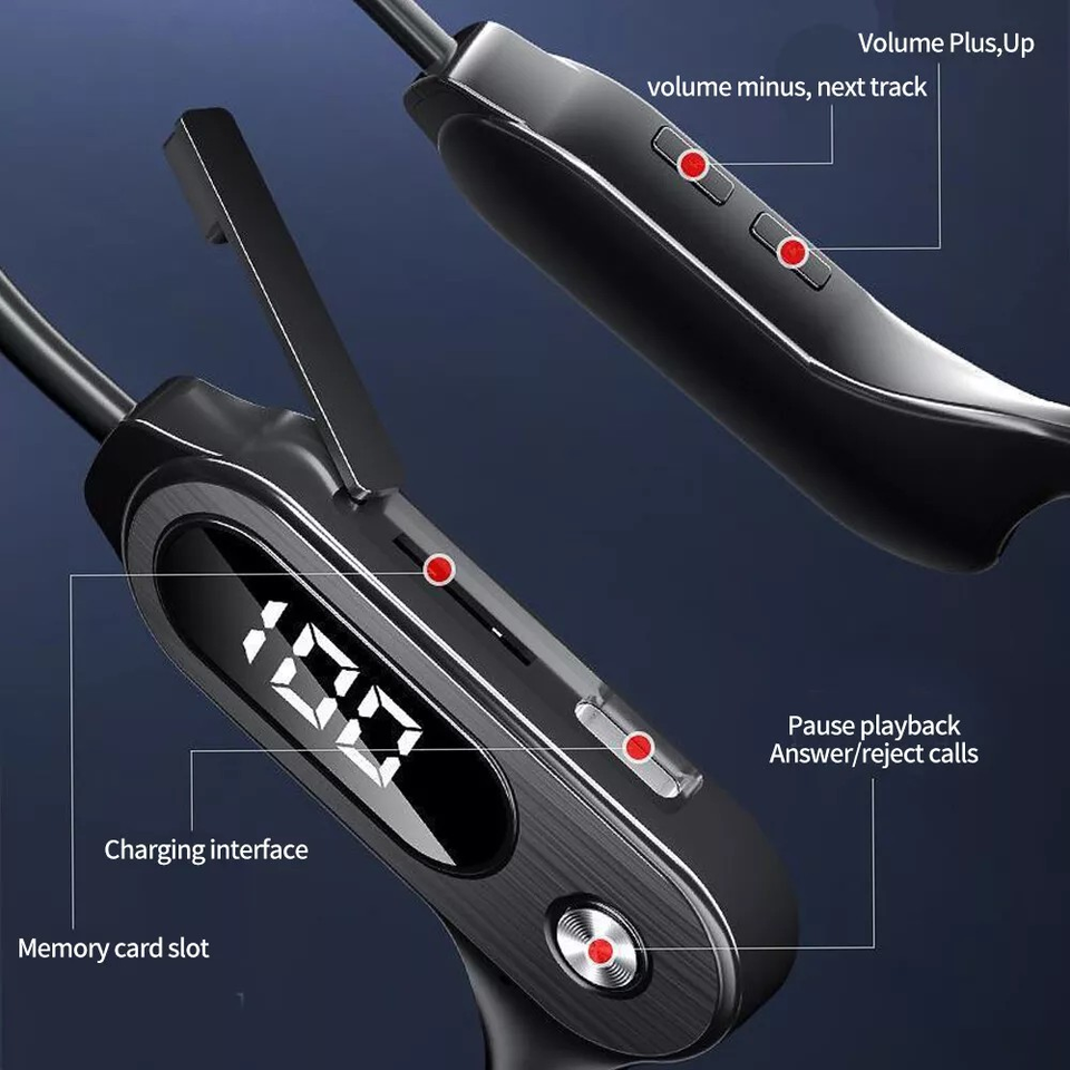 2024 Bone Conduction Headphones induction 5.3 Open Ear Headphones Sport ...