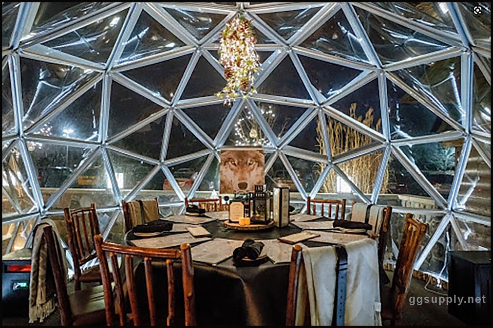 Geodesic RESTAURANT DOME 14 ft. includes: PRE-CUT POLYCARBONATE CLEAR ...