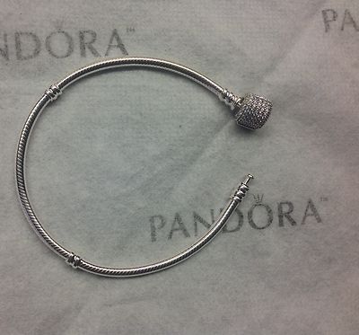 NEW! AUTHENTIC PANDORA BRACELET SIGNATURE LOCK #590723CZ 7.1" | eBay