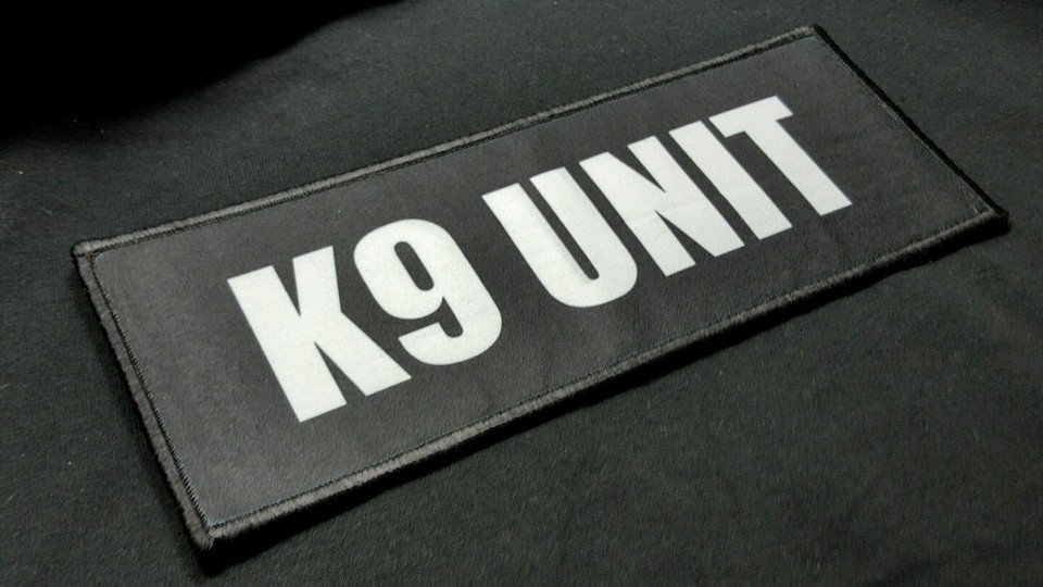 K9 Unit 3x8" Hook Plate Carrier Raid Patch Security Police SWAT Sheriff ...