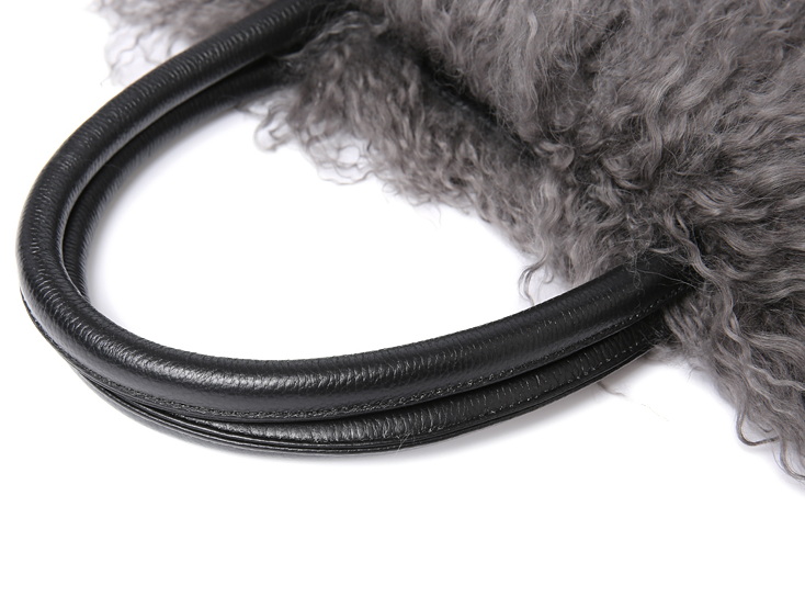100% Real Angora goat Fur Handbag Womens Purse Wallet Bag Cross body ...