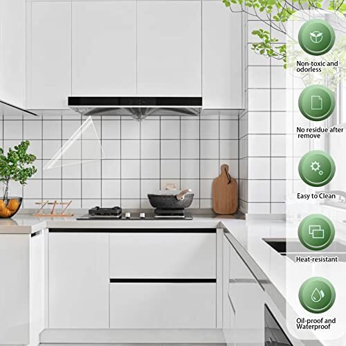 Clear Contact Paper Roll Self-Adhesive Kitchen Backsplash Wall 15.7in x ...