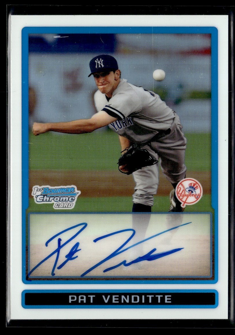 2009 Bowman Chrome Prospect Autograph Refractor 134/500 Pat Venditte ...