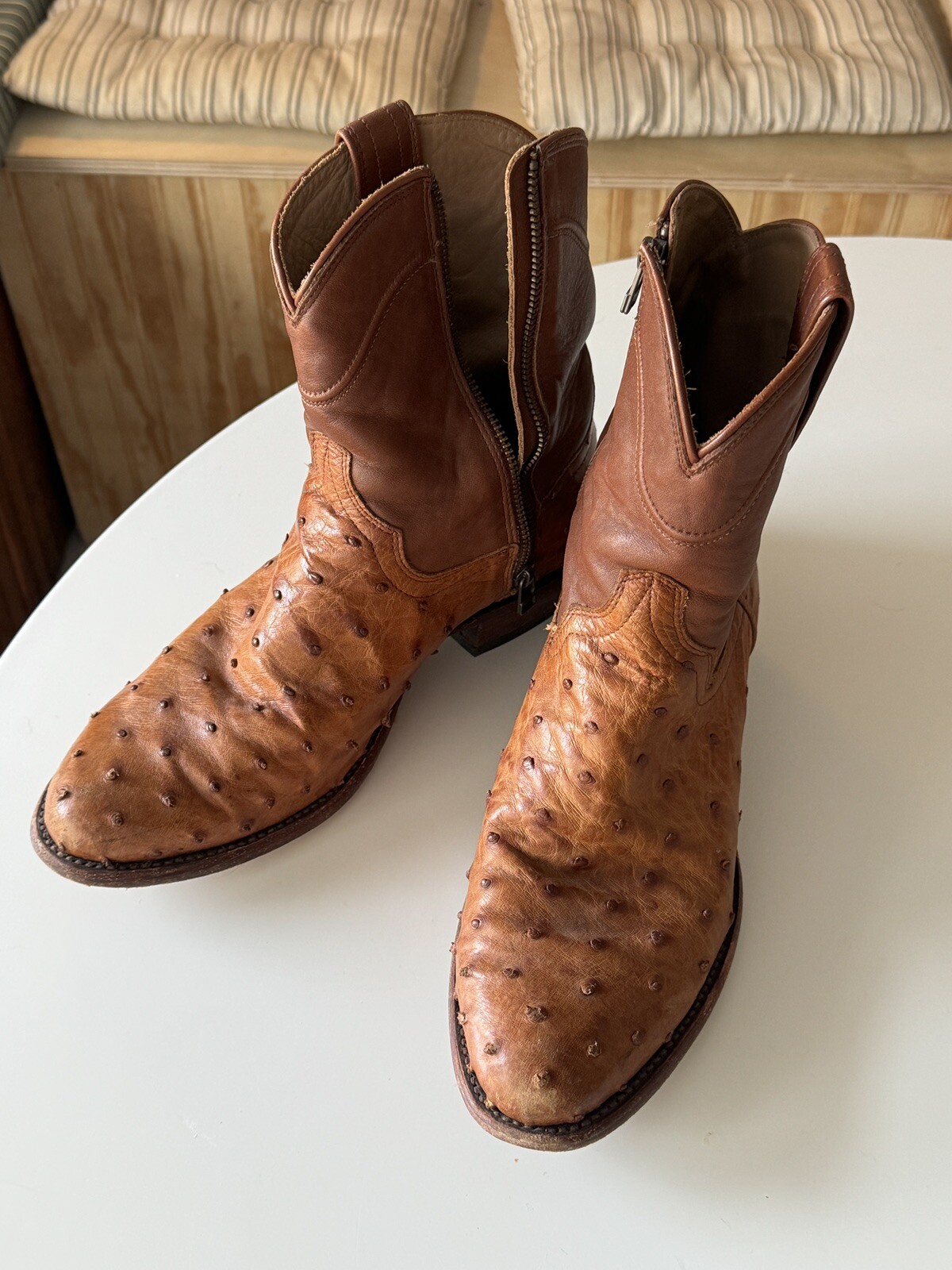 Tecovas dean Boot Pecan Ostrich Sz 8.5 EE - Gem
